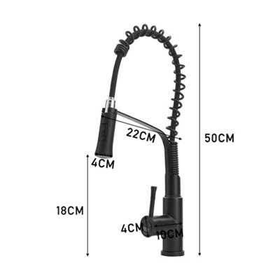 Black Stainless Steel Side Lever Kitchen Spring Neck Faucet Kitchen Tap ...