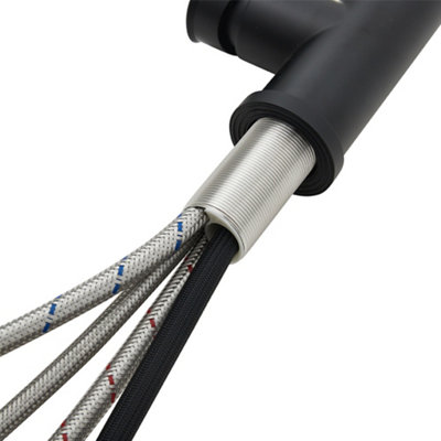 Black Stainless Steel Side Lever Kitchen Spring Neck Faucet Kitchen Tap ...