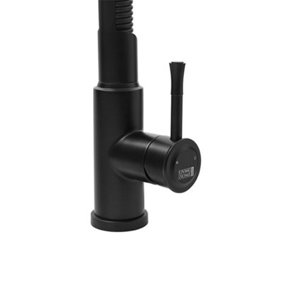 Black Stainless Steel Side Lever Kitchen Spring Neck Faucet Kitchen Tap ...
