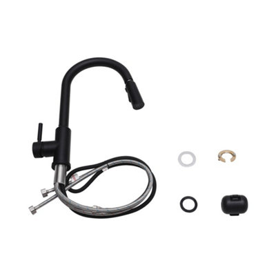 Black Stainless Steel Side Lever Kitchen Spring Neck Pull Out Kitchen ...