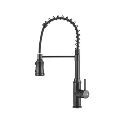 Black Stainless Steel Side Lever Kitchen Spring Neck Pull Out Kitchen ...