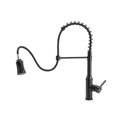 Black Stainless Steel Side Lever Kitchen Spring Neck Pull Out Kitchen ...