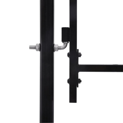 Black Steel Double Door Fence Gate with Spike Top 3x1.75 m Includes Keys