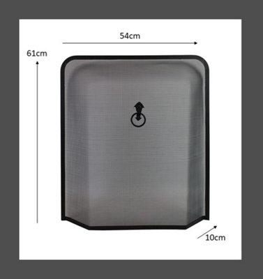 Black Steel Fire Guard Screen Quantock Spark Fireplace Cover 61cm x ...