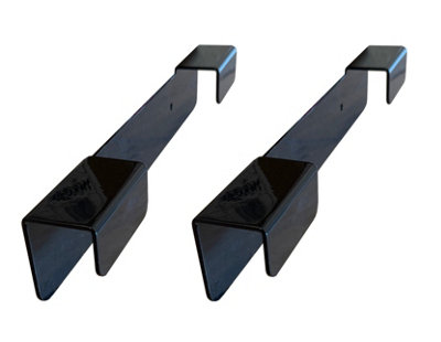 Black Steel Wall Bracket for Wheelie Bin Stability & Security (Set of 2)
