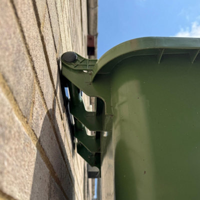 Black Steel Wall Bracket for Wheelie Bin Stability & Security