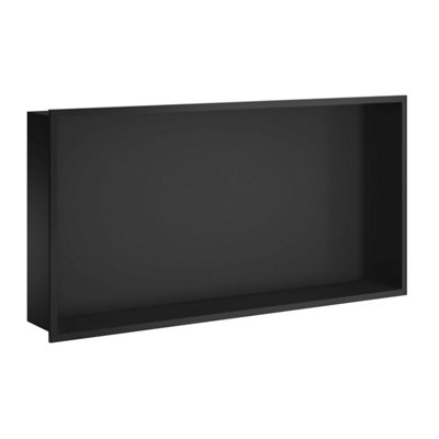 Black Steel Wall Niche Cubby for Showers and Bathrooms 60cm