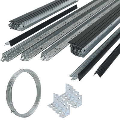 Black Suspended Ceiling Grid Kit - 10m² Black Metal Frame System 600mm ...