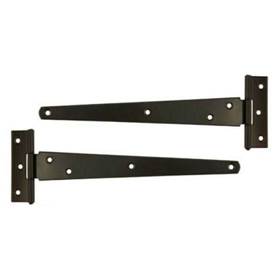 Black Tee Hinge Steel Pair 10" 250mm T Hinge, Pack of 2