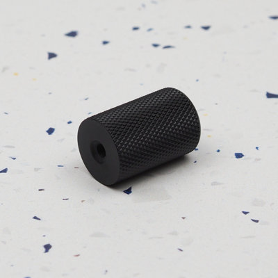 Black Textured Cabinet Knob Round Matt Knurled Kitchen Cupboard Door ...