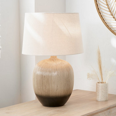 Black Textured Ceramic Table Lamp
