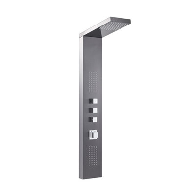 Black Titanium Thermostatic Exposed Shower Tower Panel with Handheld Shower