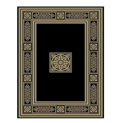Black Traditional Rug for Livingroom, Dining room Bedroom Polypropylene ...