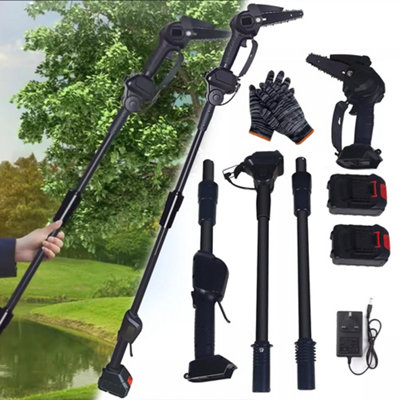 Black Tree Pruner Telescopic Branch Cutter Pruning Trimmer Long Reach Pole
