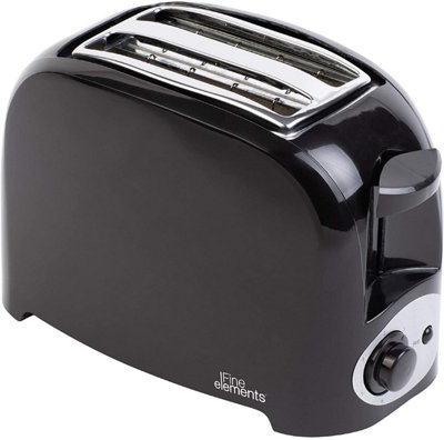 BLACK TWO SLICE TOASTER, 750w, VARIABLE BROWNING CONTROL, SLIDE OUT ...