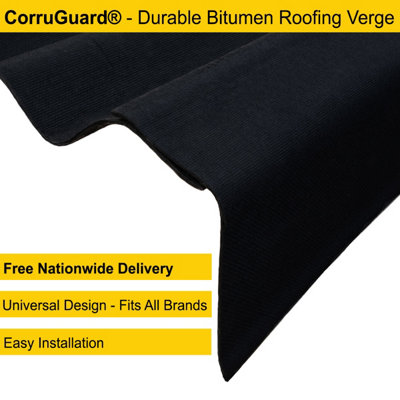 Black Universal CorruGuard Roofing Verge - Corrugated Roofing Side ...
