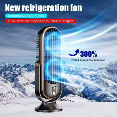 Black USB Rechargeable Desktop Portable Oscillating Mini Fan