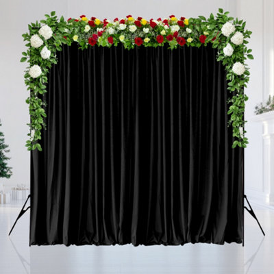 Black Velvet Backdrop Curtain Wrinkle-Free Polyester Fabric Background ...