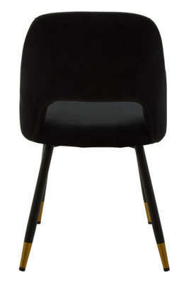Black Velvet Dining Chair, Velvet Upholstered Accent Dining Table Chair ...
