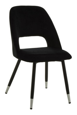 Black Velvet Dining Chair, Velvet Upholstery Accent Dining Table Chair ...
