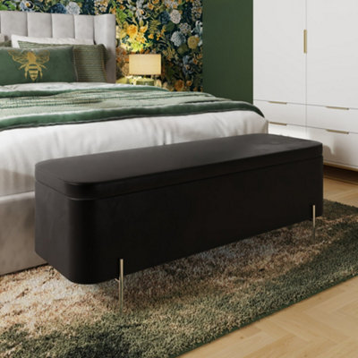 Ottoman with black metal legs store