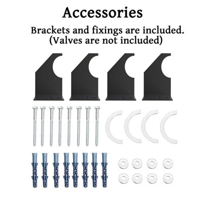 Black Vertical Radiator Double Oval Column (H)1600mm (W)472mm 7156 BTU ...