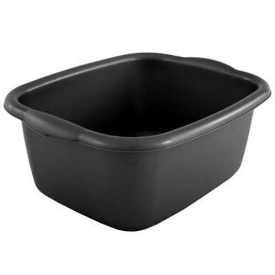 Black Washing Up Bowl & Black Dish Drainer Rack