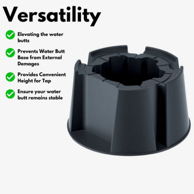 Black Water Butt Stand for Rain Water Collectors (31 cm x 52 cm ...