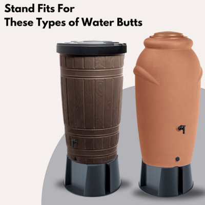 Black Water Butt Stand for Rain Water Collectors (31 cm x 52 cm ...