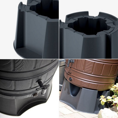 Black Water Butt Stand for Rain Water Collectors (31 cm x 52 cm ...