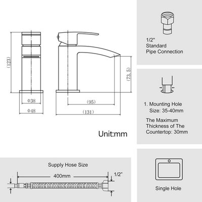 Black Waterfall Basin Mixer Taps with Drain Monobloc Chromed Brass ...