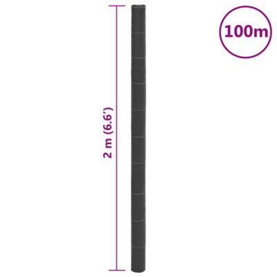 Black Weed Membrane 2x100 m PP Weed Control Fabric Garden Landscaping