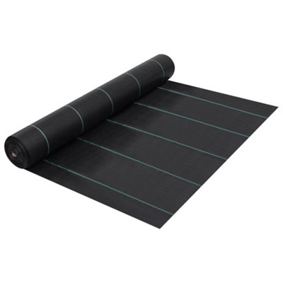 Black Weed & Root Control Mat 1x10 m PP Ground Cover Membrane