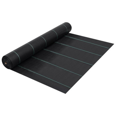Black Weed & Root Control Mat 2x25 m PP Ground Cover Membrane