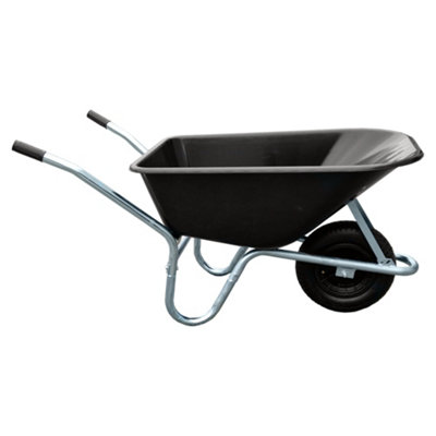 Black Wheelbarrow - Plastic Wheelbarrow Professional Garden Barrow - TaskBarrow 110 Litre