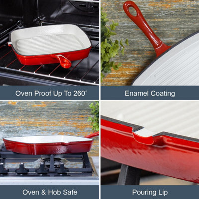 Blackmoor 67629 24cm Red Cast Iron Griddle Pan