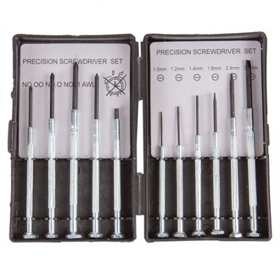 Blackspur 11pc Carbon Steel Precision Screwdriver Set - Silver