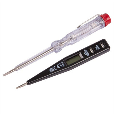 Blackspur 2pc Mains Tester & Circuit Tester Set - Black