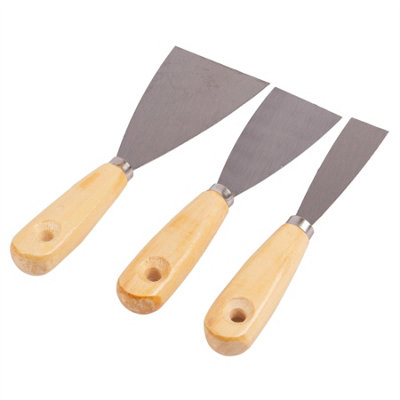 Blackspur 3pc Carbon Steel Scraper Set - 3 Sizes - Brown