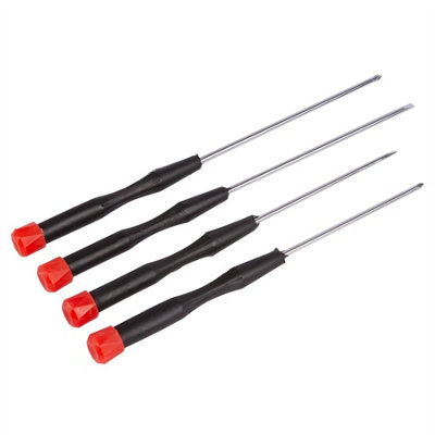 Blackspur 4pc Carbon Steel Precision Screwdriver Set - Black | DIY at B&Q