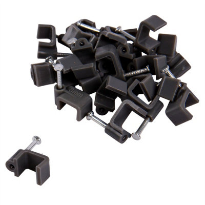 Blackspur 80pc Plastic Cable Clips Set - 3 Sizes - Black