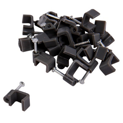 Blackspur 80pc Plastic Cable Clips Set - 3 Sizes - White
