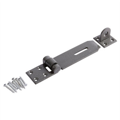 Blackspur Heavy-Duty Carbon Steel Safety Hasp & Staple - 114mm - Black