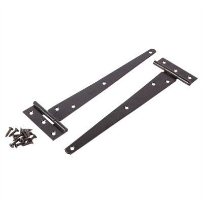 Blackspur Heavy-Duty T-Hinges - 254mm - Black - Pack of 2