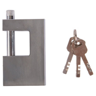 Blackspur - Iron Beam Padlock - 9cm - Chrome | DIY at B&Q