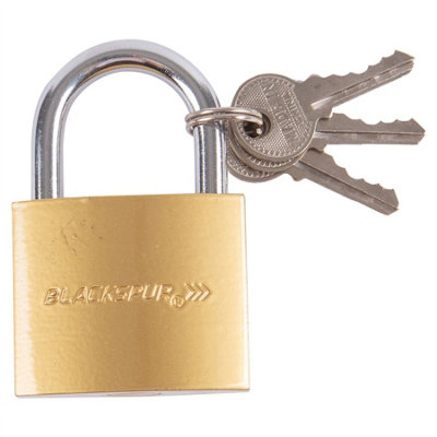 Blackspur Iron Hardened Shackle Padlock - 5cm - Brass