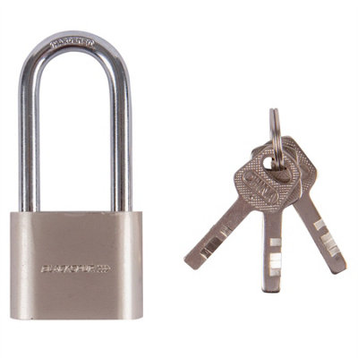 Blackspur Iron Long Shackle Padlock - 4cm - Nickel
