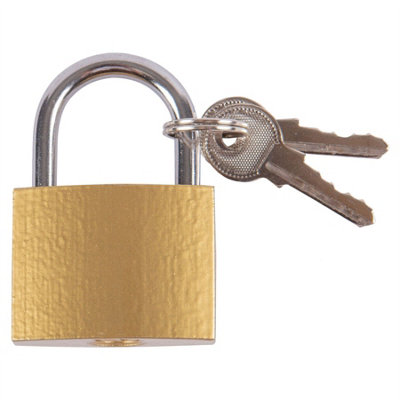 Blackspur - Iron Padlock - 4cm - Brass | DIY at B&Q