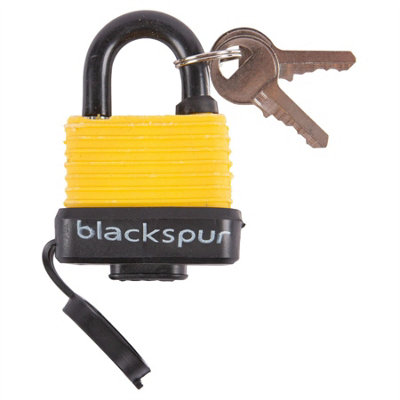 Blackspur - Laminated Steel Weatherproof Padlock - 4cm - Yellow | DIY ...