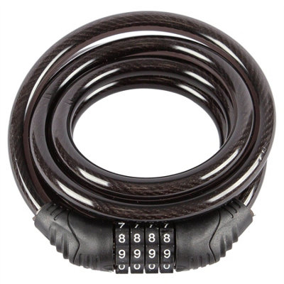 Blackspur - Steel Combination Cable Lock - 1.8m - Black | DIY at B&Q